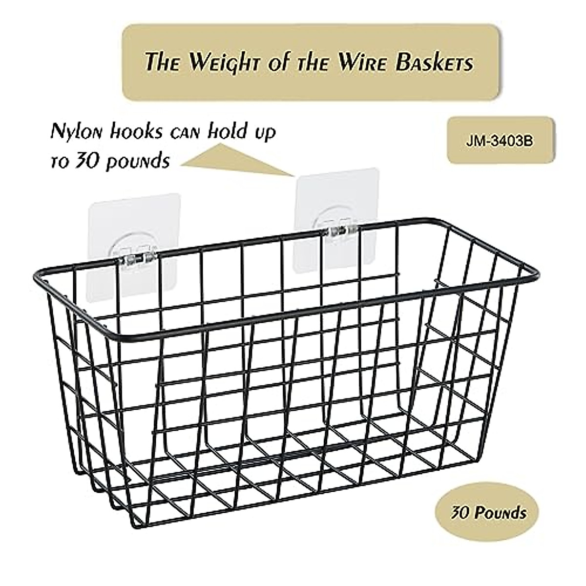 4 Pack Hanging Sorage Basket, Bathroom Basket, Household Goods Storage Basket, with Traceless Tape, no Drilling, for Cabinet Storage, Kitchen, Bathroom, Storage Room(4 Black)