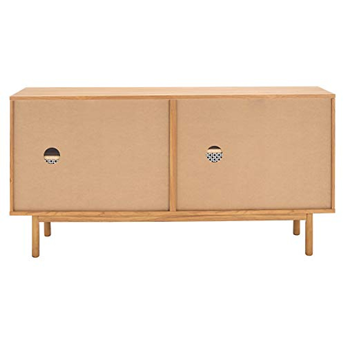 Safavieh Home Collection Piran Oak and Gold 4-Door 2-Shelf Media (65-inch Flat Screen) TV Stand