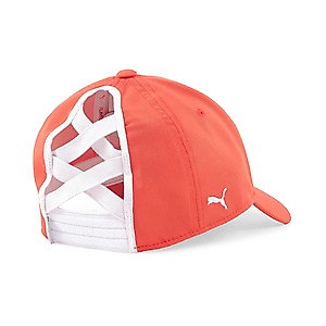 Puma Golf Women's Pony P Hat, Hot Coral-Bright White, One Size
