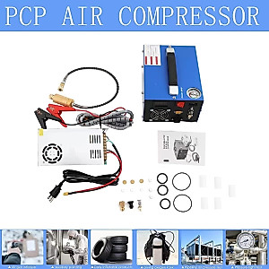 Generic pcp compressor 12v 300 bar 4500 psi 30Mpa pcp pump high pressure pcp air compressor, 36*26*26cm, Black
