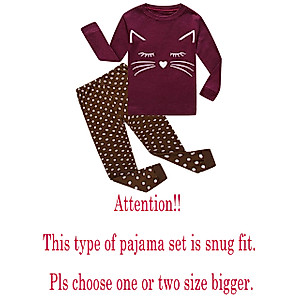 Family Feeling Giraffe Love Baby Girls Long Sleeve Pajamas Sets Cotton Sleepwears infant Kids Pjs Size 18-24 Months