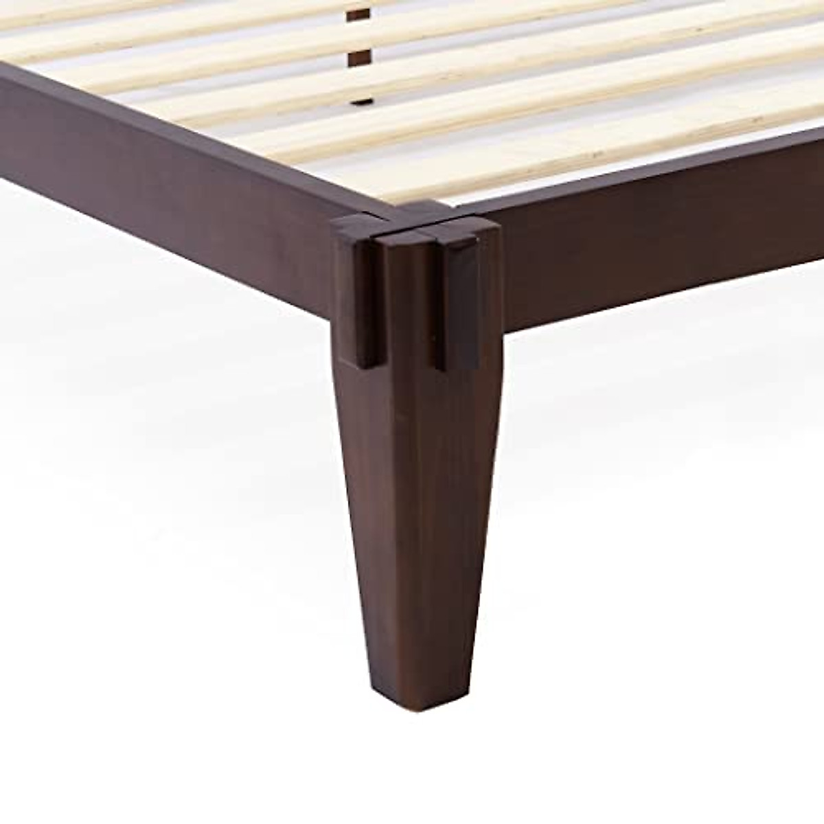 Bme Chalipa 14” Full Size Bed Frame - Wood Platform Bed - Wood Slat Support - No Box Spring Needed - Easy Assembly - Minimalist & Modern Style, Walnut