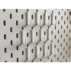 10-Pack of Skadis Pegboard J-Hooks (10-Pack), White