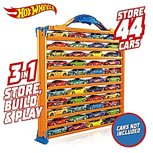 Hot Wheels Rack N' Track Storage for 44 Cars or Other Toys - Showcase, Display Box, Collector's Case, Collector's Box, Multicoloured, Cars are Not Included (HWCC9)
