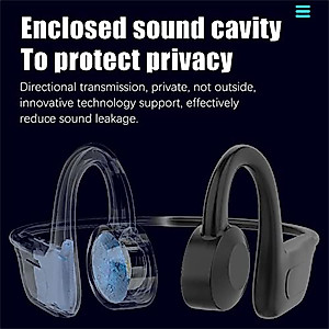 VG02 Wireless Bluetooth 5.1 Osteoconductive Headset, Ear Hook Sports Headset Business Headset, IPX 6 Waterproof & Sweatproof,for Running, Horse Riding and Hiking, Compatible for iOS Android (Black)