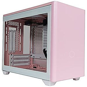 Cooler Master MasterBox NR200P Mini ITX Computer Case - Tempered Glass Side Panel, Superior Cooling Options, Vertical GPU Display, Tool-Free 360 Degree Accessibility - Flamingo Pink
