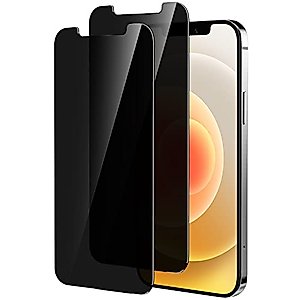 EWUONU 2 Pack iPhone 12/12 Pro Privacy Screen Protector [6.1 inch],9H Hardness Tempered Glass,Anti-Spy 30°Privacy,Sensitive Touch,Case Friendly