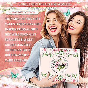 11PCS Christian Gifts for Women Faith, Inspirational Gifts for Women, Pink Birthday Spiritual Religious Basket Set,Self Care Get Well Soon Baskets for Mom,Friends,Wife,Girlfriends