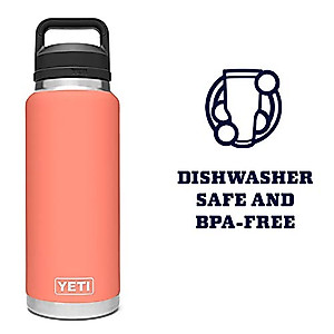 YETI Rambler 36 oz Bottle, Vacuum Insulated, Stainless Steel with Chug Cap, Coral