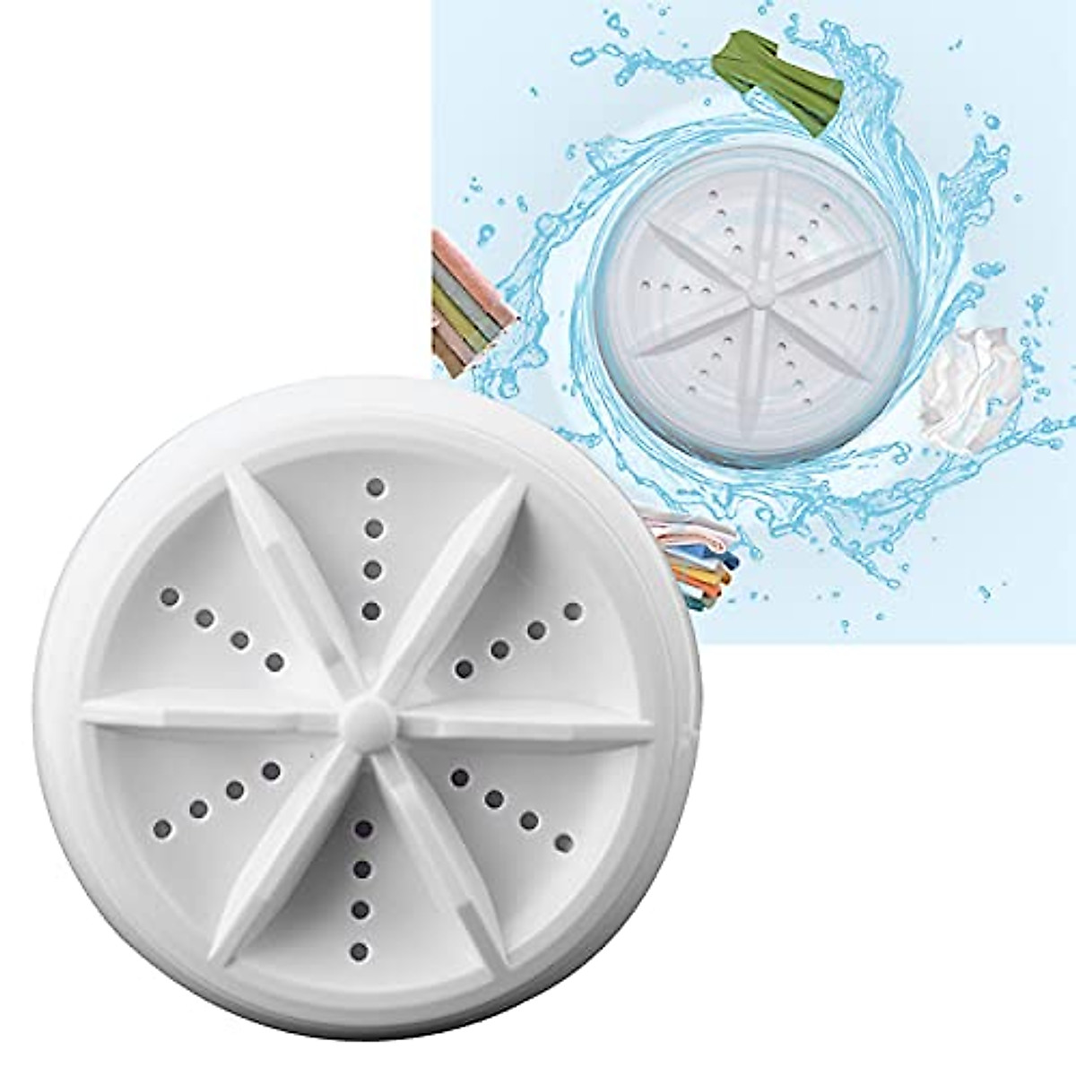 Washing Machine Small Portable Ultrasonic Clothes Washer Household Laundry for Travel Business Underwear Clean Tool US Plug 100240V(White)