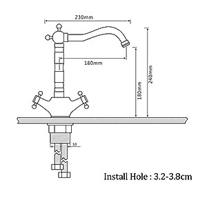 Bath Kitchen Sink Faucets Antique Brass Single Handle Kitchen Basin Faucets Deck Mounted Hot&Cold Water Mixer Basin Sink Taps