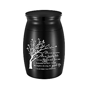 3 Inches Small Urn for Ashes Tree of Life Aluminum Mini Urn for Ashes Cremation Keepsake for Human Ashes Memorial Ashes Holder for Women Men