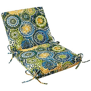 Pillow Perfect Outdoor/Indoor Omnia Lagoon Square Corner Chair Cushion, 1 Count (Pack of 1), Blue