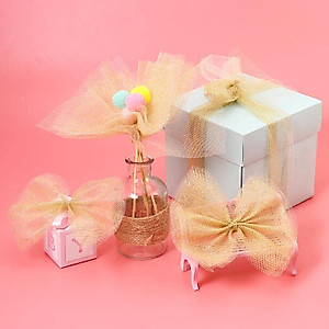 Sparkling Tulle Ribbon Roll Glitter Sequin Tulle Roll Mesh Baby Shower DIY Gift Handicraft Tutu Skirt Party Chair Sash Wedding Party Decoration 25 Yards*6 inches(15cm) (Light Yellow)