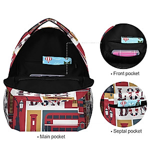 ALAZA British Flag Union Jack Big Ben Travel Laptop Backpack Business Daypack Fit 15.6 Inch Laptops for Women Men