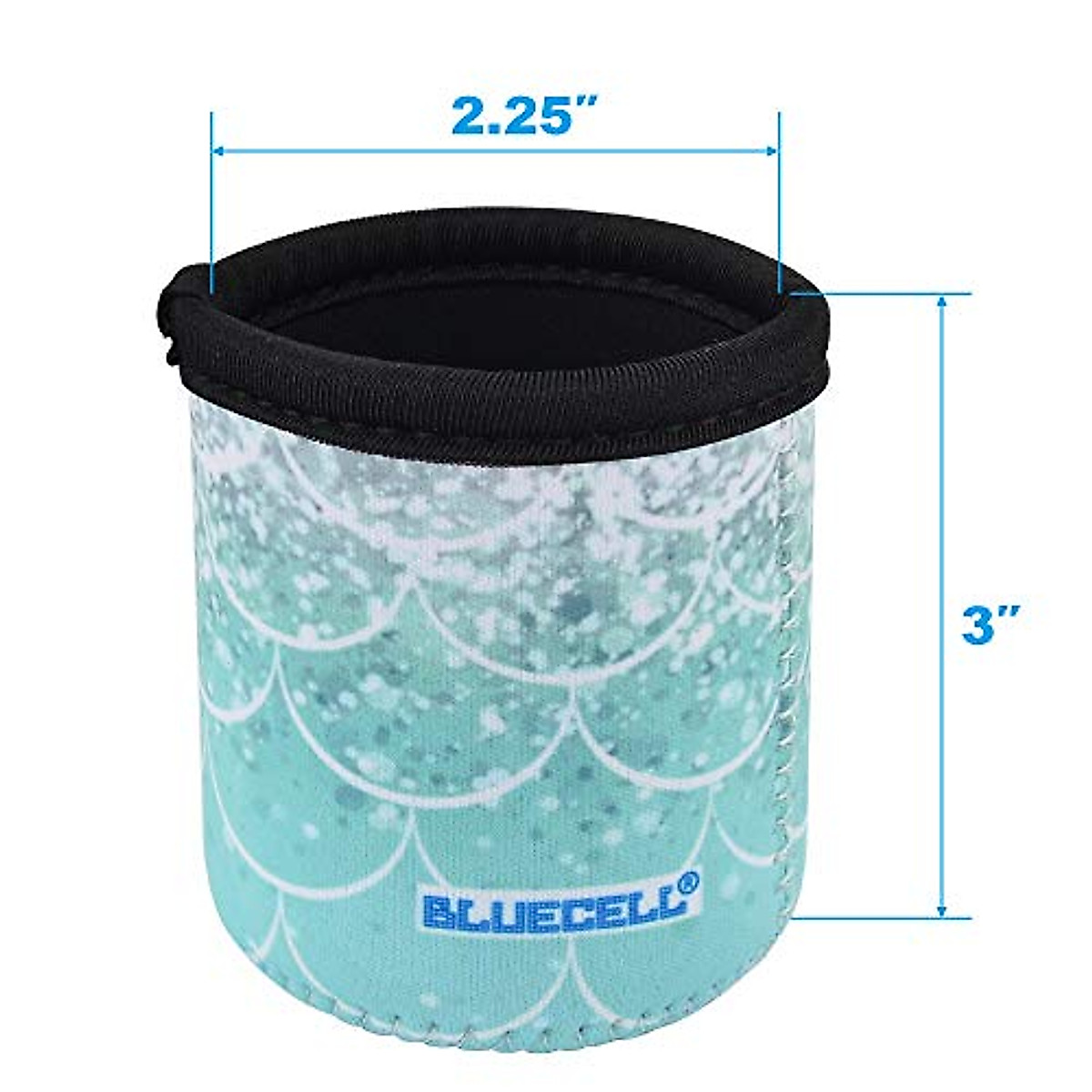 Bluecell Pack of 3 Neoprene Insulators Fish Scale Pattern Beer Can Sleeves for 7.5oz Drink Beer Cans (Fish-Scale Pattern(3pcs), 7.5 oz)