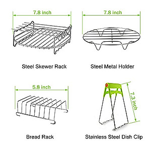 Air Fryer Accessories Set 12pcs Compatible for 4, 4.2, 5, 5.5, 5.8, 6 QT Cosori Gowise Philips Ninja Cozyna Chefman Gourmia Dash Air Fryer