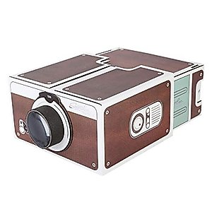 Mini DIY Mobile Phone Projector, Toy Portable Home Cinema Projector Support 8X Image Magnification for Children Boys Girls Gift