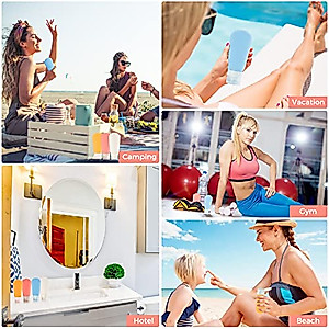 7 Pcs Travel Bottles for Toiletries, 3oz Leak Proof Travel Size Toiletries, Portable Silicone Travel Bottles for Toiletries, Squeezable Travel Accessories Kits for Hotel Gym Travelling Bathroom