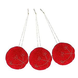 Gadpiparty 3pcs Christmas Felt Balls Mantel Garland Office Decor Nursery Decor Christmas Tree Decorations Christmas Tree Ornament Christmas Tree Hanging Ornament Decorative Pendants Red