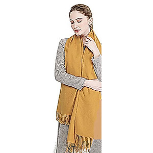 Roll Up Unisex Classic Luxurious Soft Cashmere Winter Scarf, Scarves (Mustard)