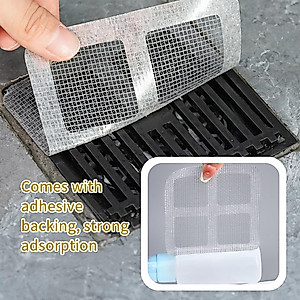 4" X 4"Disposable Floor Drain Sticker Shower Drain Hair Catcher Shower Drain Cover Hair Catcher Mesh Stickers for Bathroom Washbasin Bathtub Kitchen Sink for Human and Pet Hair (50pcs)