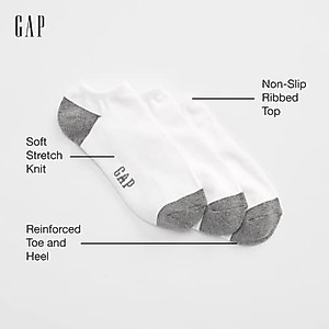 GAP mens Ankle Socks, White000, One Size US