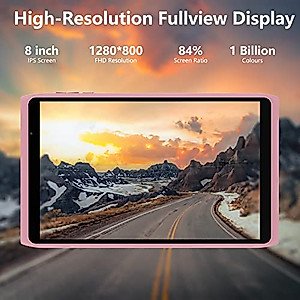 Tablet Android 12 Tablets 8 inch, WiFi 6 Tablet Computer 2GB RAM 32GB ROM, 1280x800 IPS Touch Screen, 2+8MP Dual Camera, 4300mAh Battery, Google GMS Certified Tablet PC, Pink