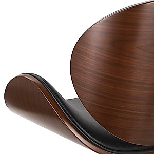 Christopher Knight Home Dawson ARMLESS Office Chair, Midnight Black + Chrome + Walnut