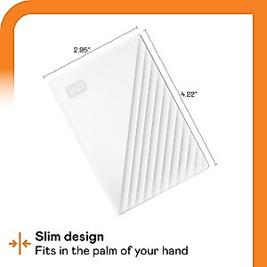 WD 1TB My Passport Portable External Hard Drive with backup software and password protection, White - WDBYVG0010BWT-WESN