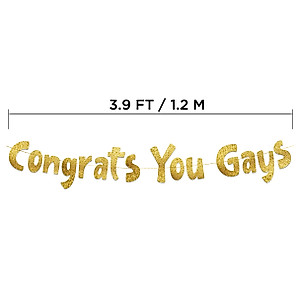 Congrats You Gays Lesbian Bachelorette and Gay Bachelor Party enGayged Banner – LGBTQ decorations for Bride and Groom – Pride – Gay Wedding