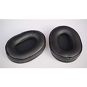 Replacement Leather Ear Pads (Original Earmuffs) Compatible with Audio-Technica ATH-SR5, ATH-SR5BT, ATH-MSR5 Headphones (Black)