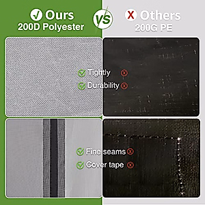 EVER ADVANCED 7.4 x 6.2 Outdoor Storage Tent with Vents Carport Canopy with Waterproof Cover Temporary Shelter for Bike, Motorcycle, Grey