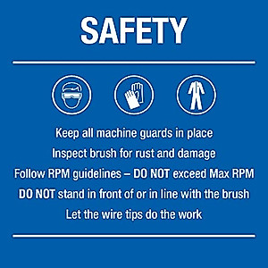 Mercer Industries 183020 - 8" x 3/4" x 2", 1/2", 5/8" Crimped Wire Wheel, .014 Carbon Steel Wire