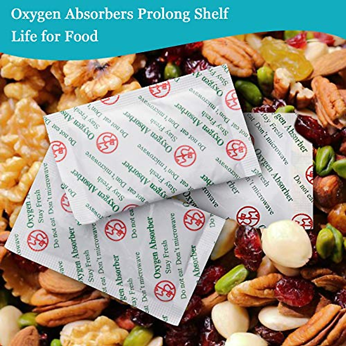 VacYaYa 200CC(100-Pack) Food Grade Oxygen Absorbers Packets for Home Made Jerky and Long Term Food Storage, Stored in Vacuum Bag and 3 times Oxygen Absorption Capacity