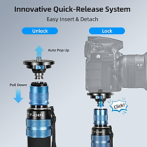 SIRUI P-424FL Monopod for Cameras, 75" Carbon Fiber Monopod with Feet, Portable Lightweight Monopod, Max Load 26lbs/12kg, 4 Sections, 360° Panorama, Modular 3 in 1, Quick Release Plate