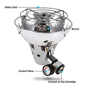 Outdoor Camping Gas Heater Warmer Heating with Stand Portable Gas Stove Outdoor Stove Fishing Hunting Propane Tent Heater