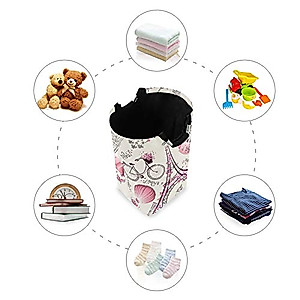 visesunny Romantic Paris Eiffel Tower Large Capacity Laundry Hamper Basket Water-Resistant Oxford Cloth Storage Baskets for Bedroom, Bathroom, Dorm, Kids Room