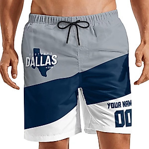 Custom Beach Shorts Football City Summer Casual Swim Trunks Beachwear Pants Add Name Number Personalized Gifts for Men Youth