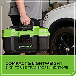 Greenworks 40V (3 Gallon) Cordless Wet / Dry Shop Vacuum + Accessories, 2.0Ah Battery and Charger Included