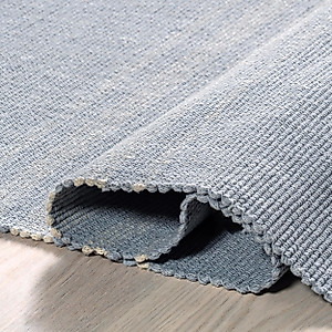 Rugs USA x Lauren Liess Bergamot Striped Cotton Area Rug, 3x5, Blue Grey