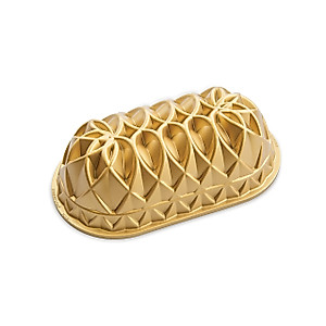 Nordic Ware Wildflower and Jubilee Loaf Pans, 6-Cup, Toffee and Gold