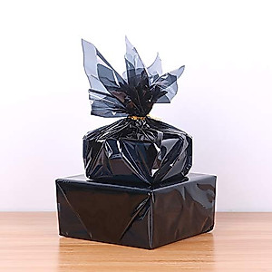 IVYTOHO Cellophane Wrapping Rolls Translucent Grey 100’ Ft Long 16’’ In Wide 2.3Mil Thick for Gifts Baskets Treats Candy Cookies Cellophane Wrapping Paper Shinny Colorful Cello Christmas Holiday