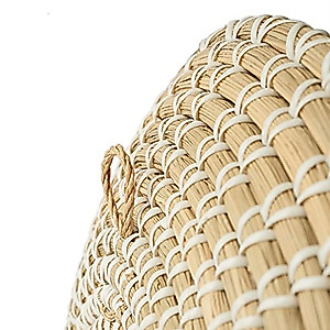 Artera Home Wicker Wall Basket Decor - Set of 3 Oversized, Hanging Natural Woven Seagrass Flat Baskets, Round Boho Wall Basket Decor for Living Room or Bedroom, Unique Wall Art