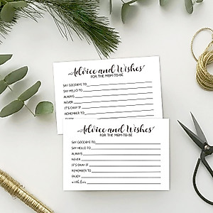 TENTADO Baby Shower Advice Card, Pack of 50 4x6 Inch - Premium Quality, Perfect for Baby Shower Games & New Mom Gifts