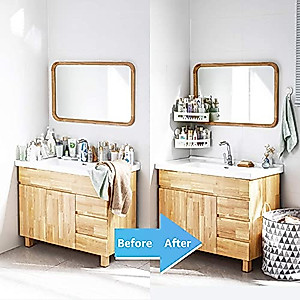 TAILI Suction Shower Grab Bar + Corner Shower Caddy Bathroom Safety Handle Bathroom Organizer No Drilling and Removable Suction Mounted