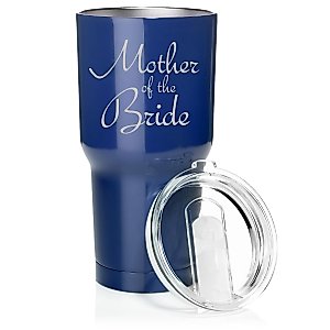 Smooth Body Tumbler Stainless Steel Vacuum Insulated Travel Mug Cup Gift Mother Of The Bride (Blue, 30 oz)