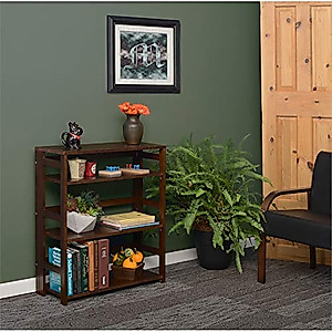Regency Flip Flop 34-inch High Folding Bookcase- Mocha Walnut
