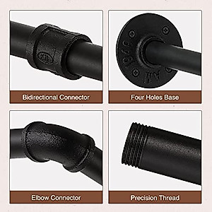 GREENSTELL Clothes Rack, 69.5 Inches Industrial Pipe Wall Mounted Closet Rod, Space-Saving Heavy Duty Hanging Clothing Rack, Detachable hanger Bar, Multi-Purpose Hanging Rod for Closet Storage 3 Base