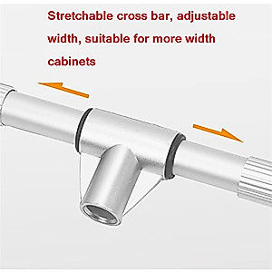 Silver Drop-Down Wardrobe Hanging Rail, Adjustable Closet Lifter Storage Shelf, Soft Reset, Space Saving, 30KG Load (Size : 870-1100mm)